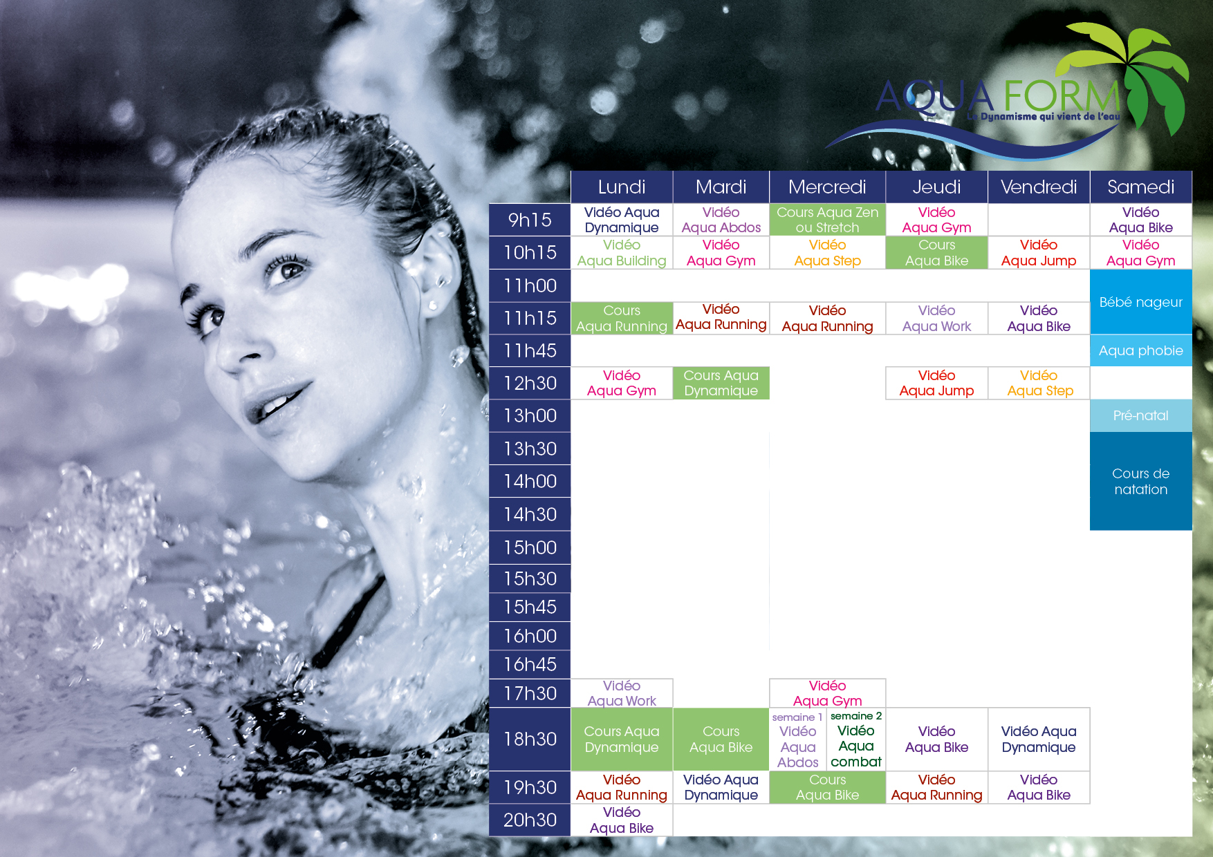 AQUA'FORM LA CIOTAT - Votre planning de cours